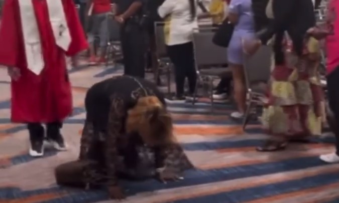 Memphis People Do to Much! Woman in High Heels Falling Down