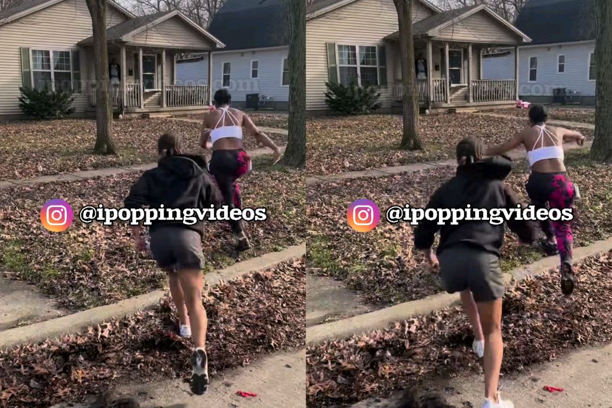 A Woman Makes a Hasty Exit From a Brawl When It Dawns on Her That ...